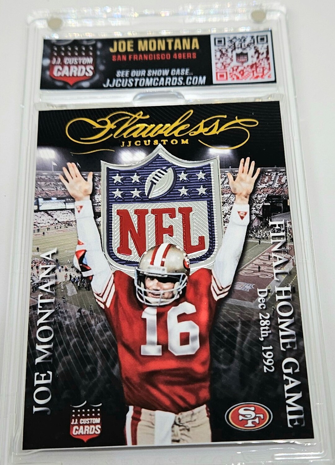 Flawless, last Game, Joe Montana, 49ers, NFL Patch, Foil Custom Art ...