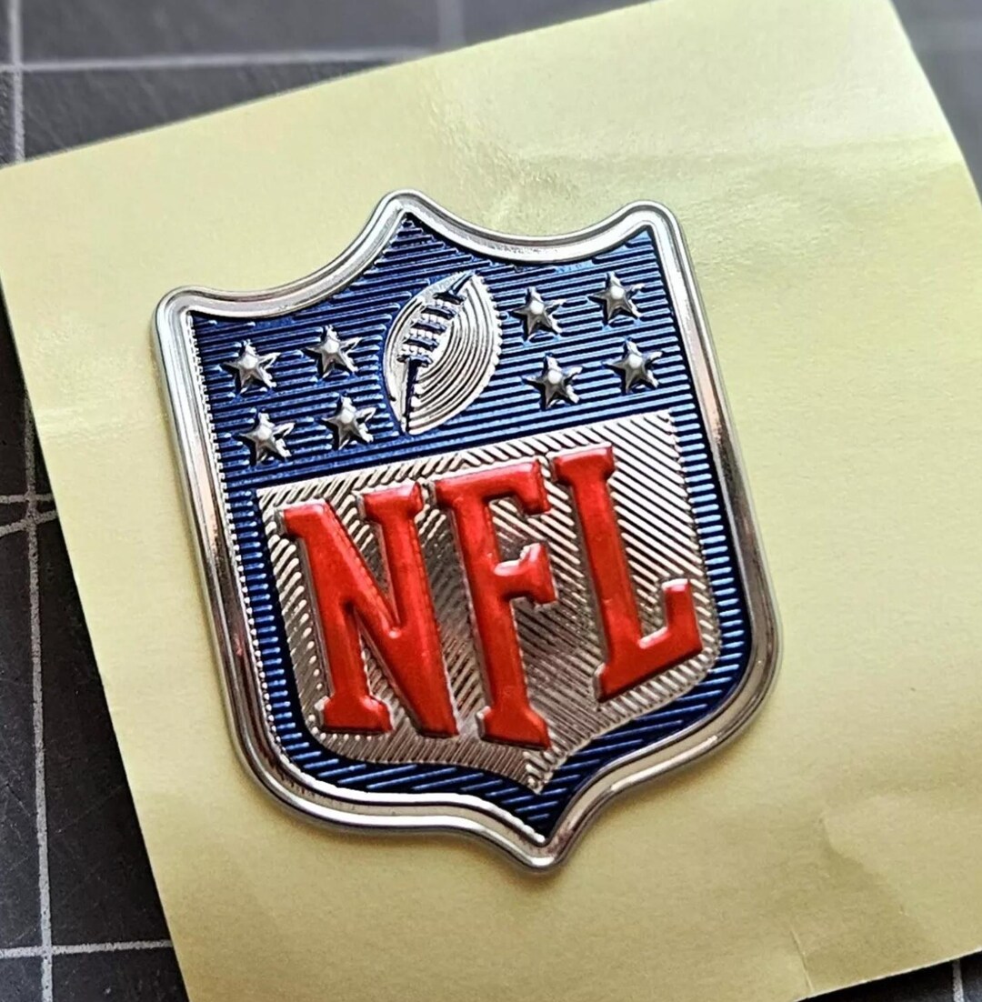 NFL LOGO Sew on 1.5mm PLASTIC Metallic Silver Shield Logo Patch - Etsy