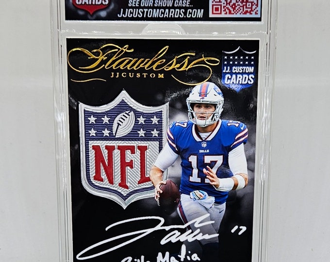 Flawless, BLACK SERIES, Josh Allen, Bills, NFL Patch, Foil Custom Art ...