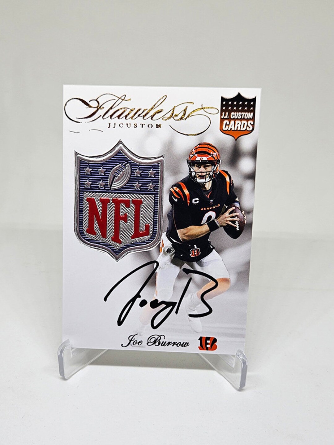 Flawless Joe Burrow, Bengals, NFL Patch, Foil Custom Art Card One of ...