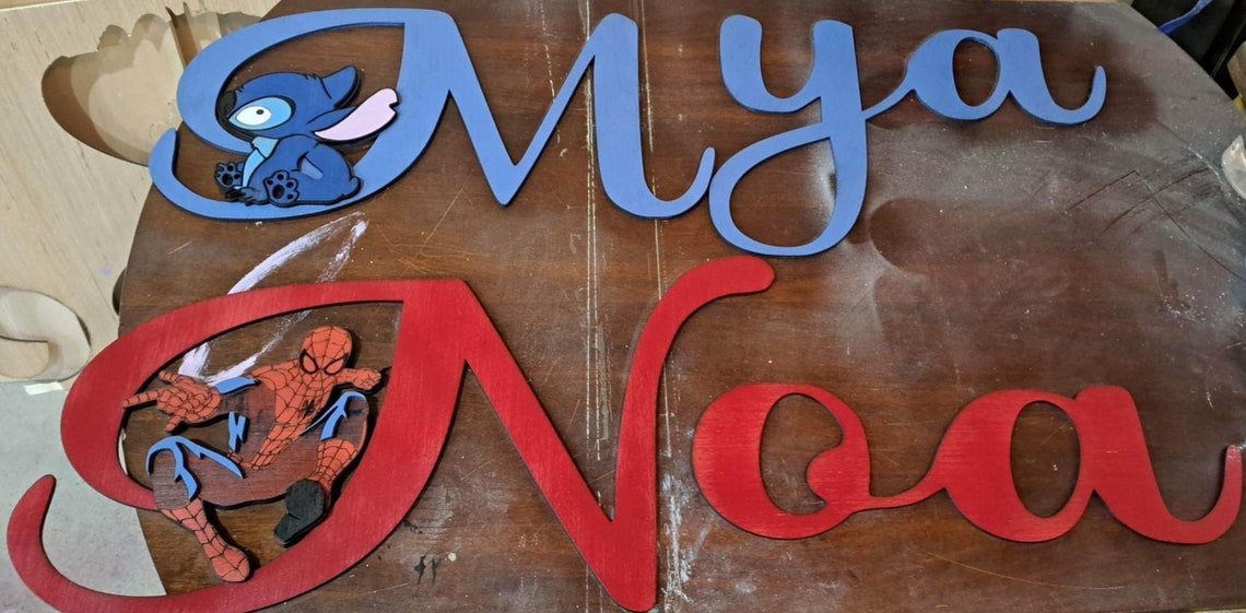 Name Cut Outs With Character Add-on - Etsy Canada
