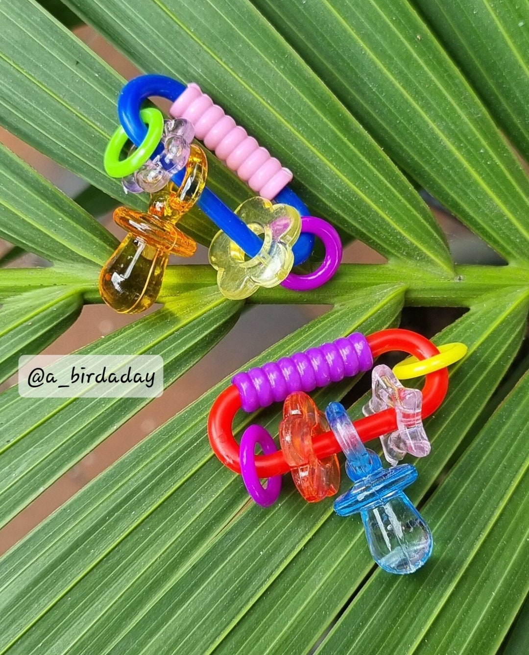 Acrylic Foot Toy - Hand Made Toys for Small to Medium Pet Birds. - Etsy