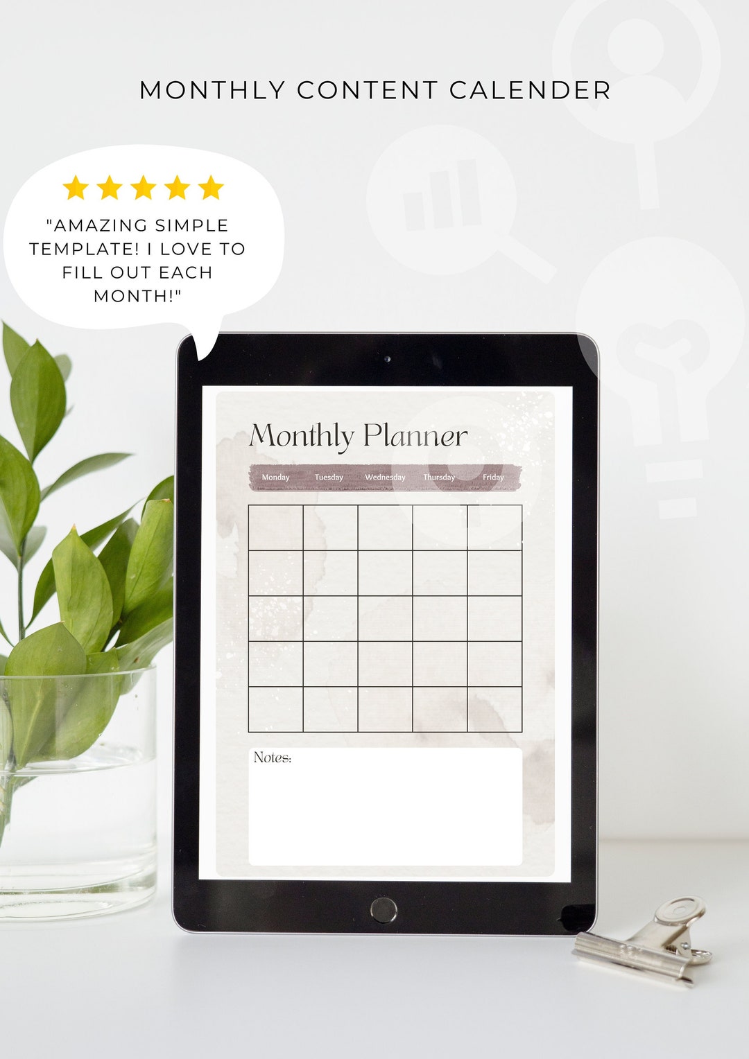 Monthly Content Planner Template - Etsy