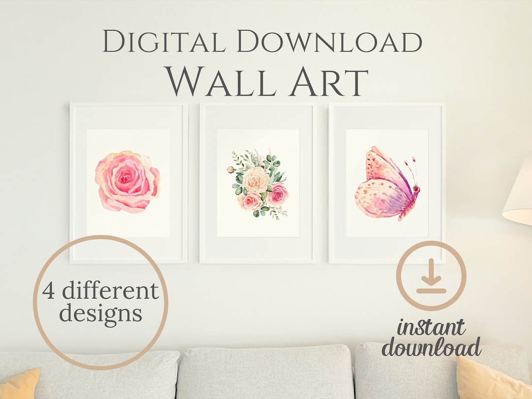 Beautiful Digital Download Wall Art | Elegant, Minimalistic, Pastel ...