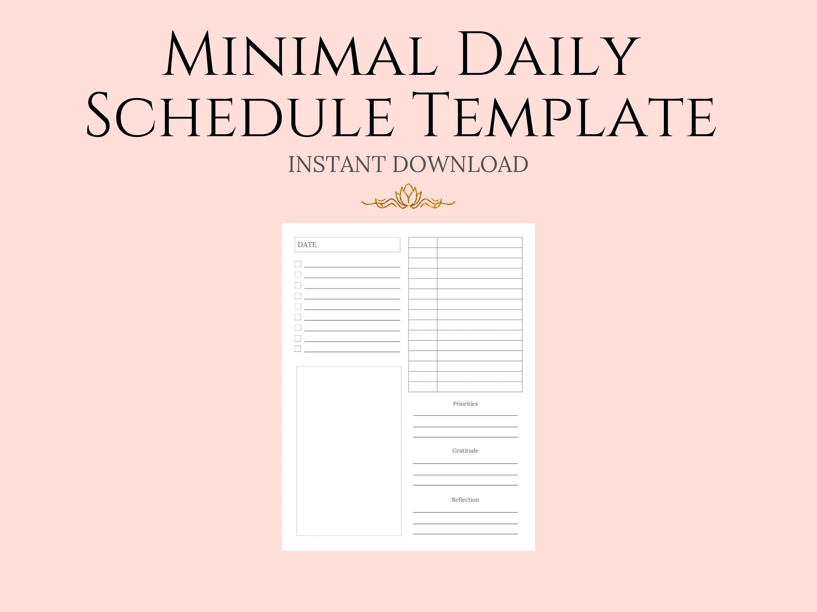Minimal Daily Schedule Planning Template, Printable PDF, Practical ...