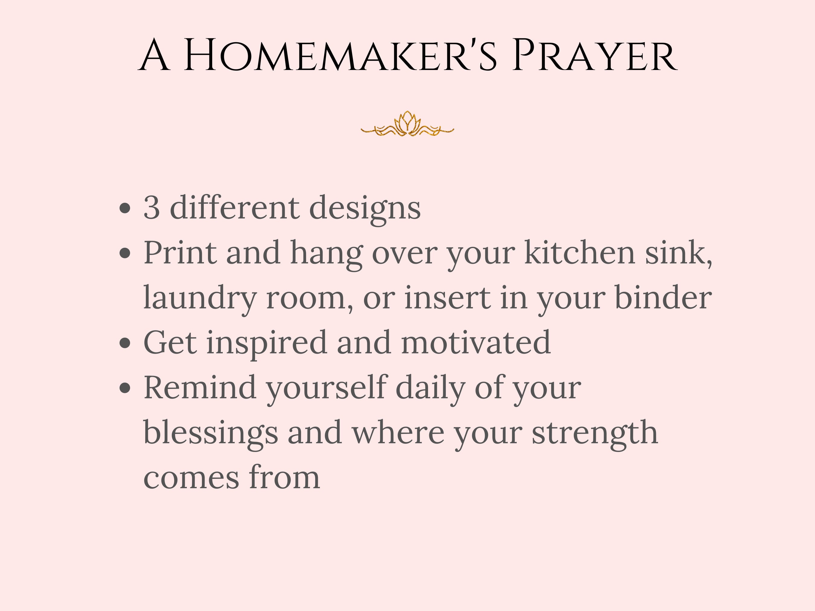 A Homemaker's Prayer | Printable for Daily Inspiration | Binder Insert ...