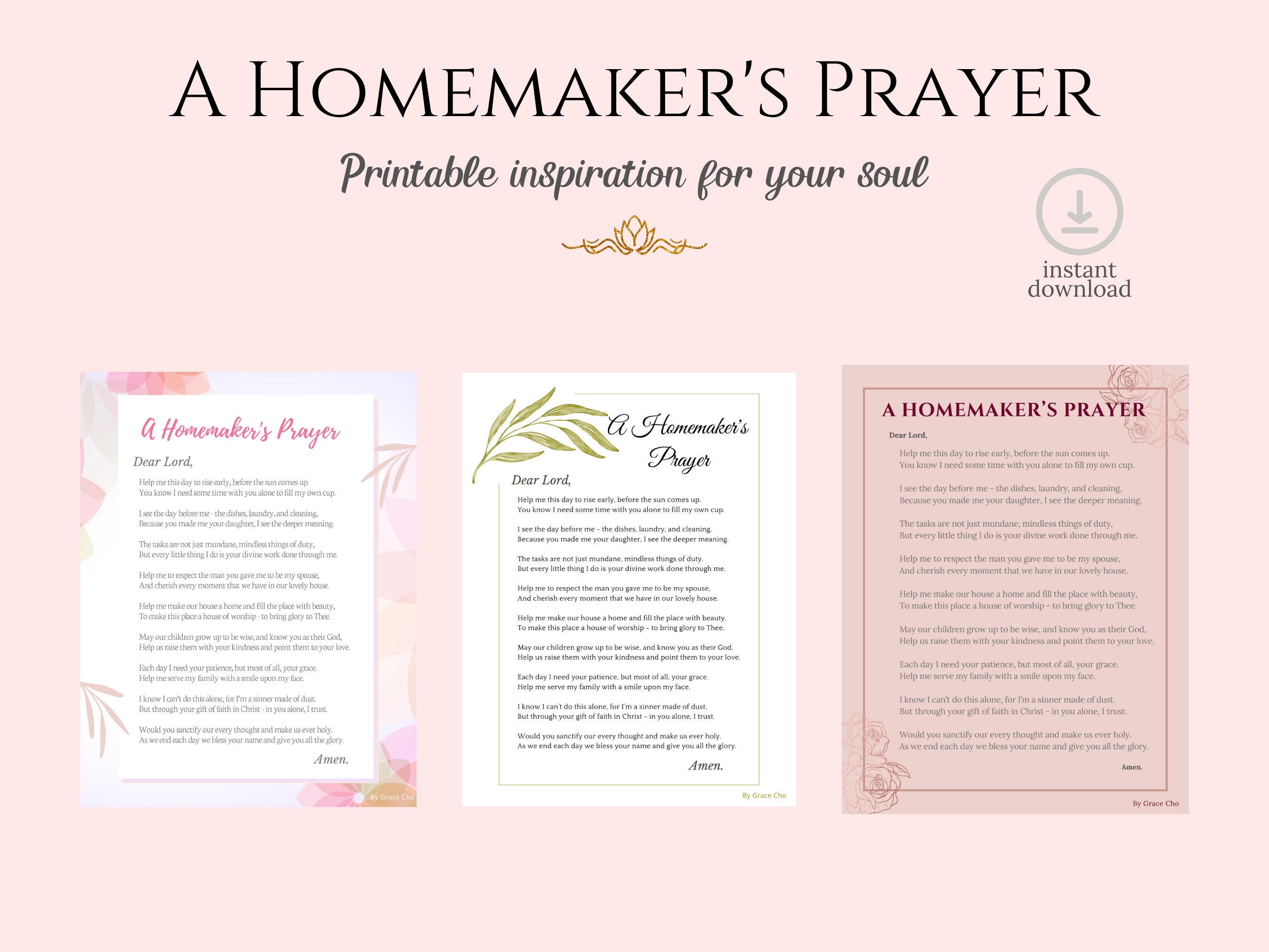 A Homemaker's Prayer | Printable for Daily Inspiration | Binder Insert ...