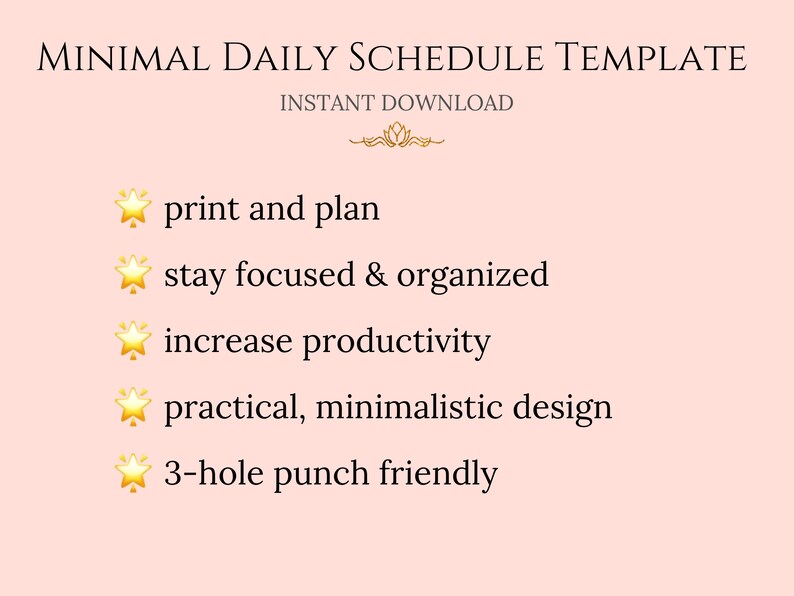 Minimal Daily Schedule Planning Template, Printable PDF, Practical ...