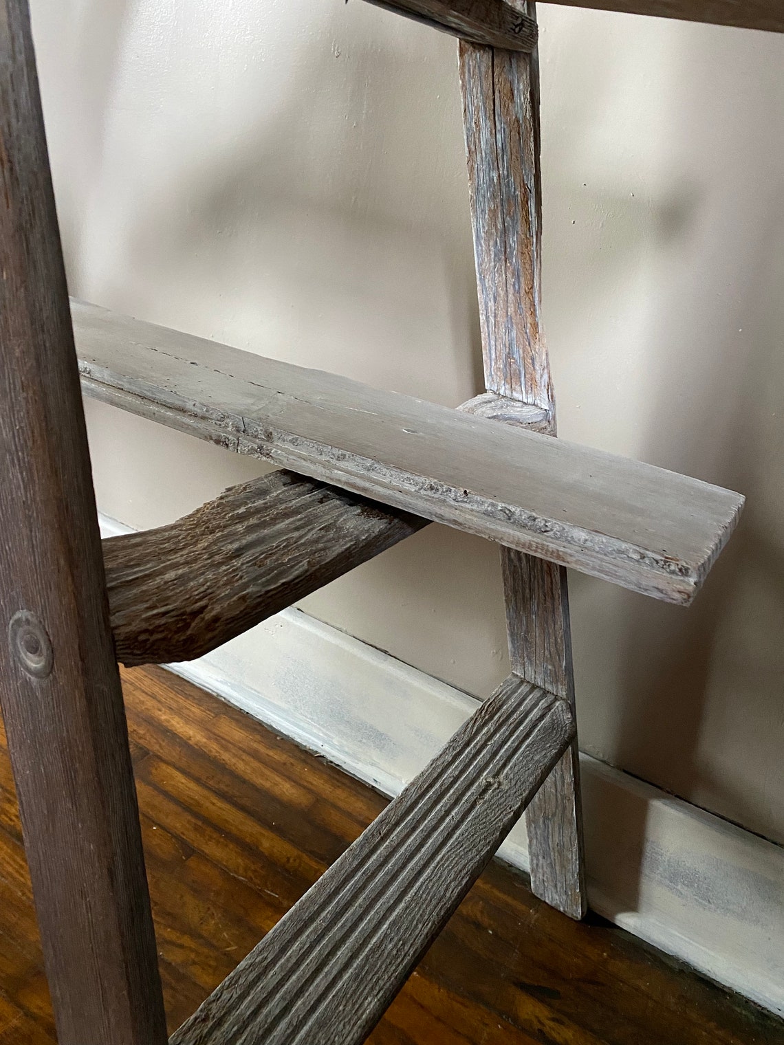 SOLD Ladder Shelf, Farmhouse Rustic Whitewashed - Etsy