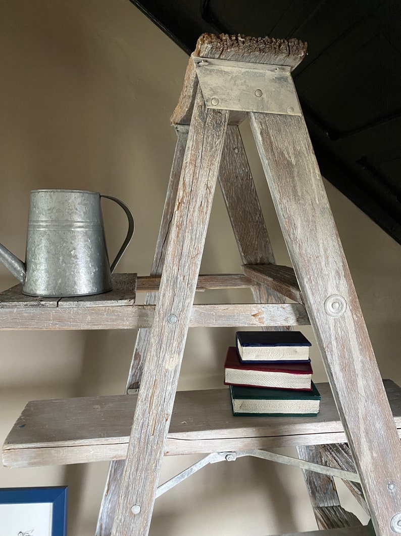 SOLD*** Ladder Shelf, Farmhouse Rustic Whitewashed - Etsy