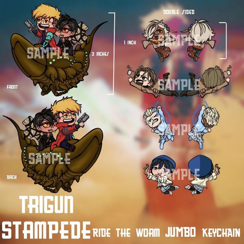 Pre-order TRIGUN STAMPEDE Ride the Worm Jumbo Keycharm Vash and ...
