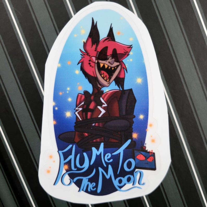 Alastor Fly Me to the Moon Vinyl Sticker - Etsy
