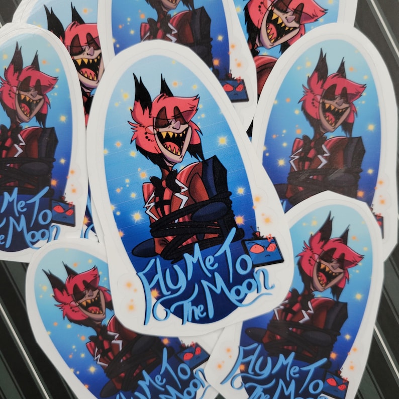 Alastor Fly Me to the Moon Vinyl Sticker - Etsy