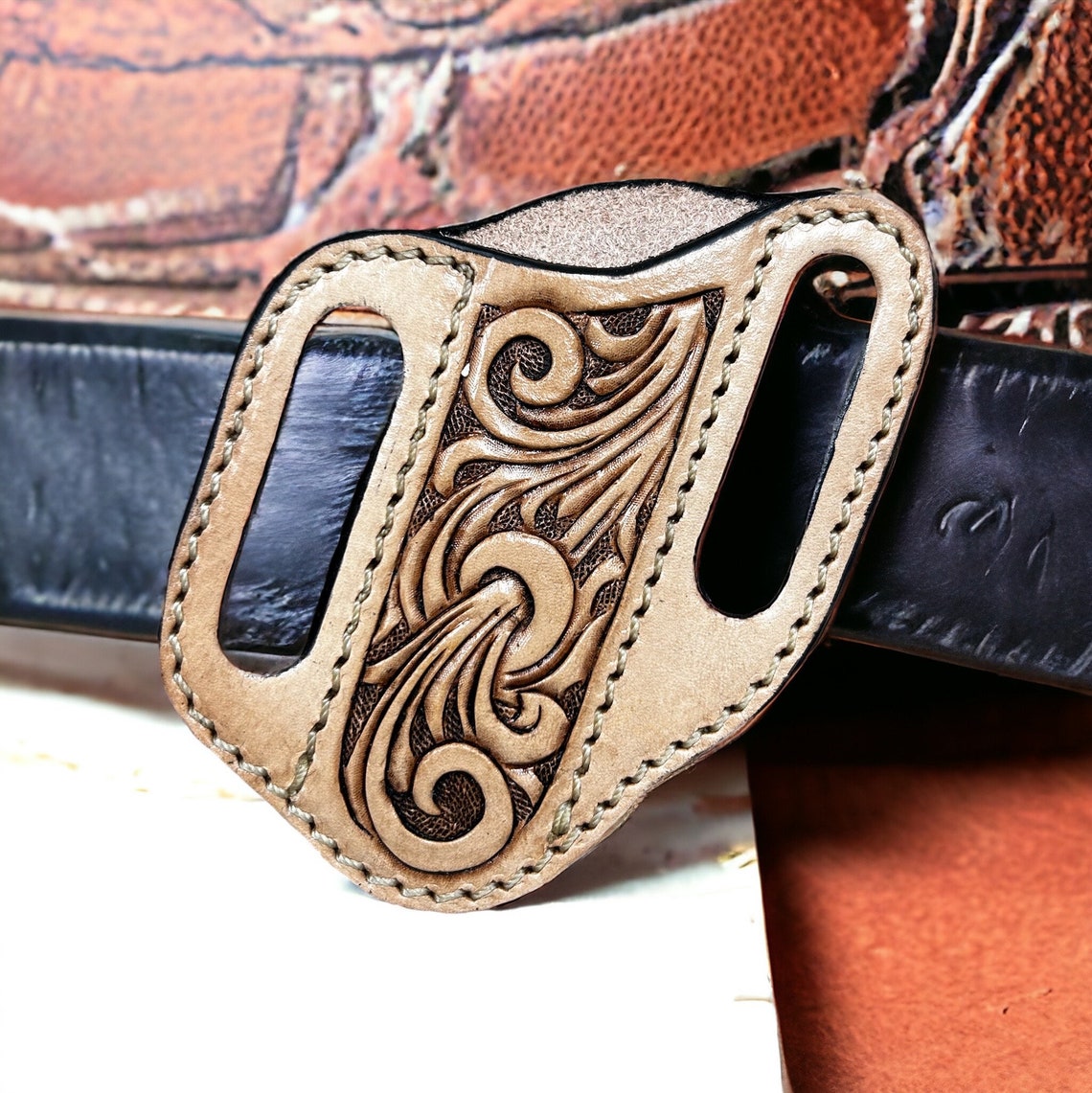 Leather Case Trapper Pocket Knife Sheath, Handmade and Tooled - Etsy