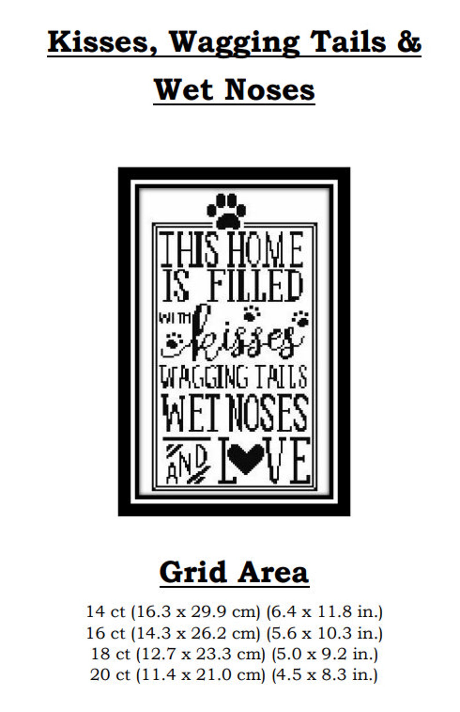 Kisses, Wagging Tails, & Wet Noses PDF Cross Stitch Pattern - Etsy