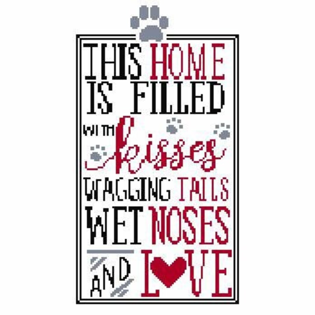 Kisses, Wagging Tails, & Wet Noses PDF Cross Stitch Pattern - Etsy
