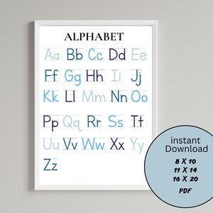 Educational Wall Art Printables Set | Alphabet, Numbers, Months, Days ...