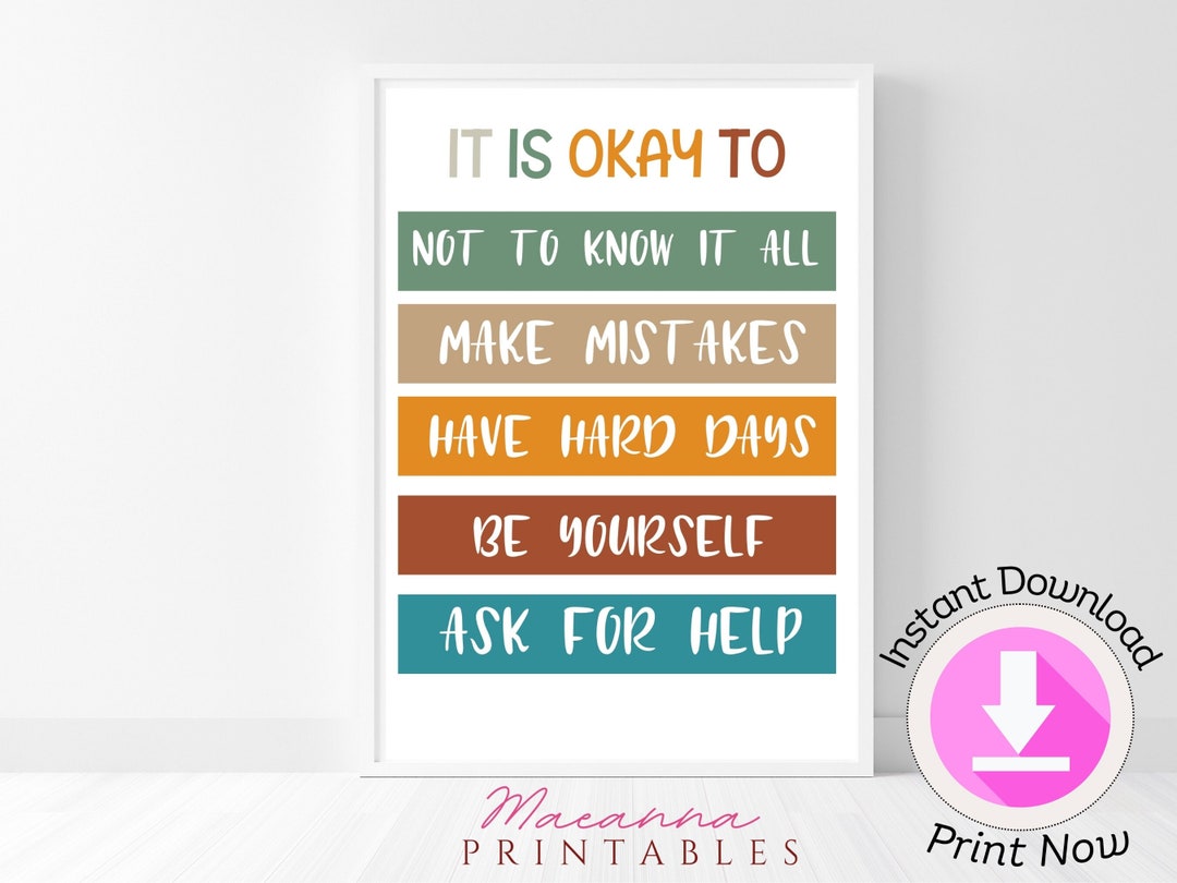 Be Yourself Classroom Poster Printable/inspirational Wall Art for ...