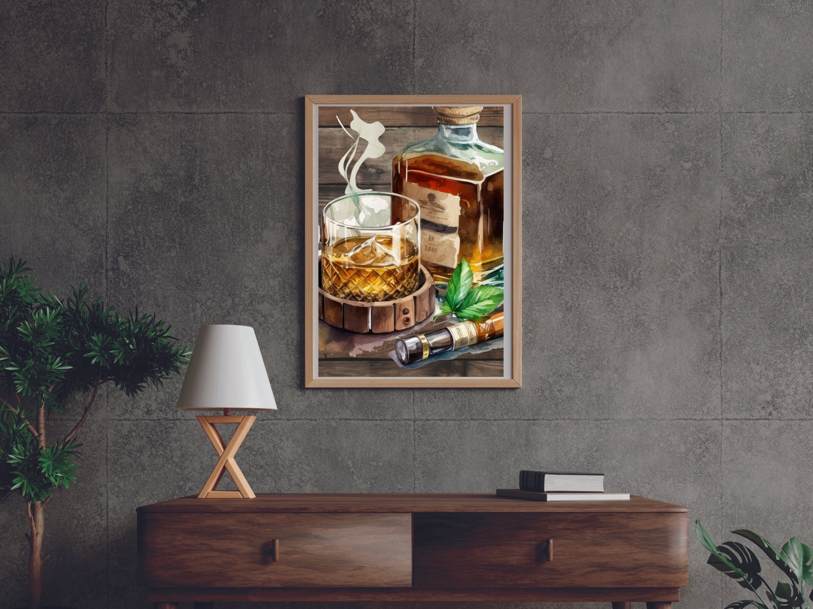 Printable Whiskey Glass Wall Art Bar Decor/instant Download - Etsy