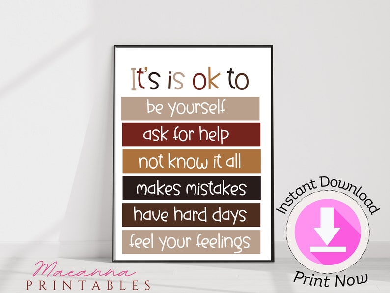 Boho Classroom Decor Poster - Inspirational Quotes, Digital Print for ...