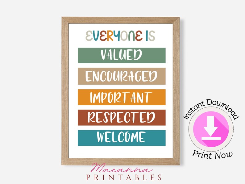 Everyone is Welcome Classroom Decor Poster-instant Download - Etsy