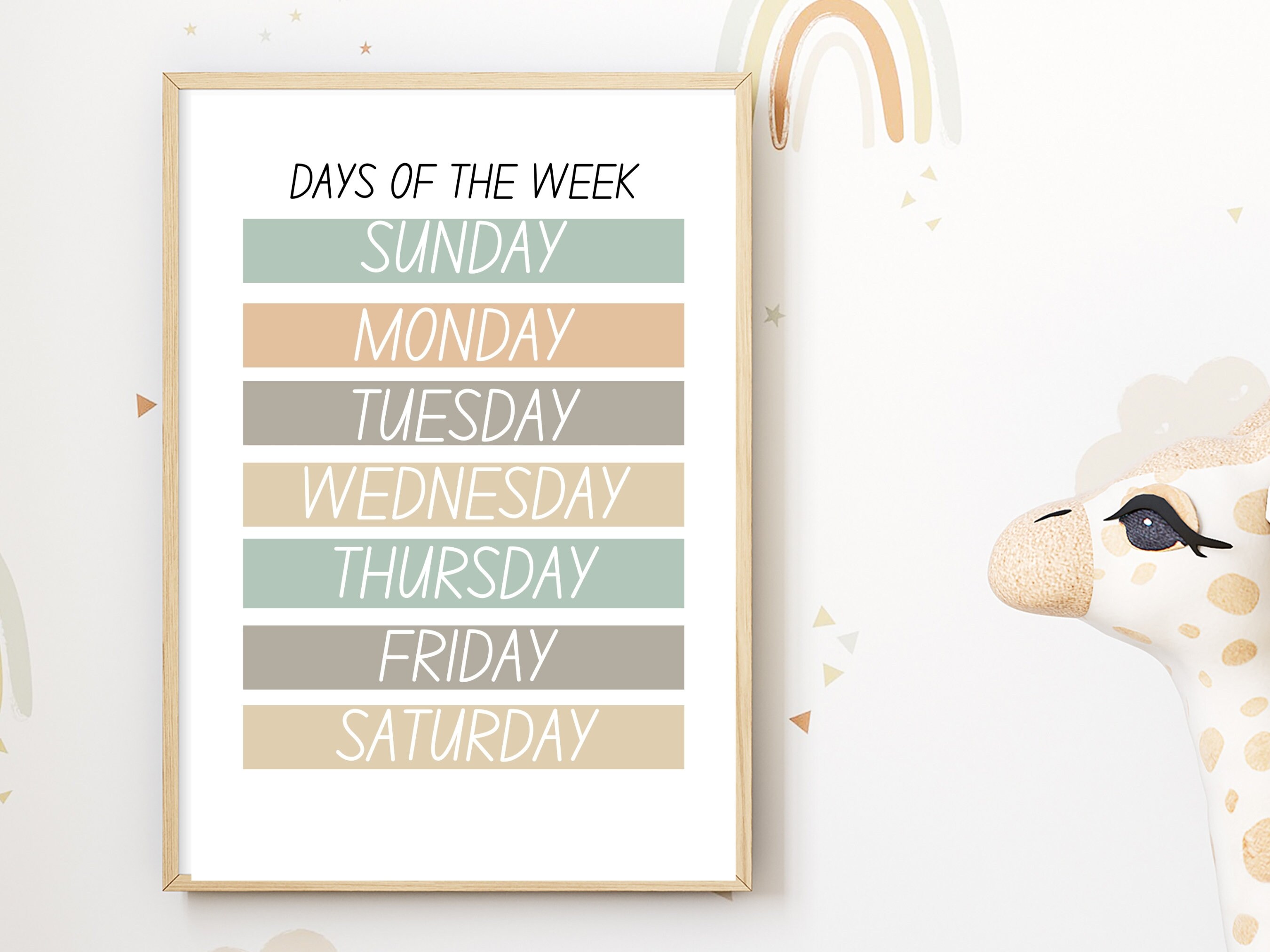 Days of the Week Printable Educational Poster-for Classroom, Homeschool ...