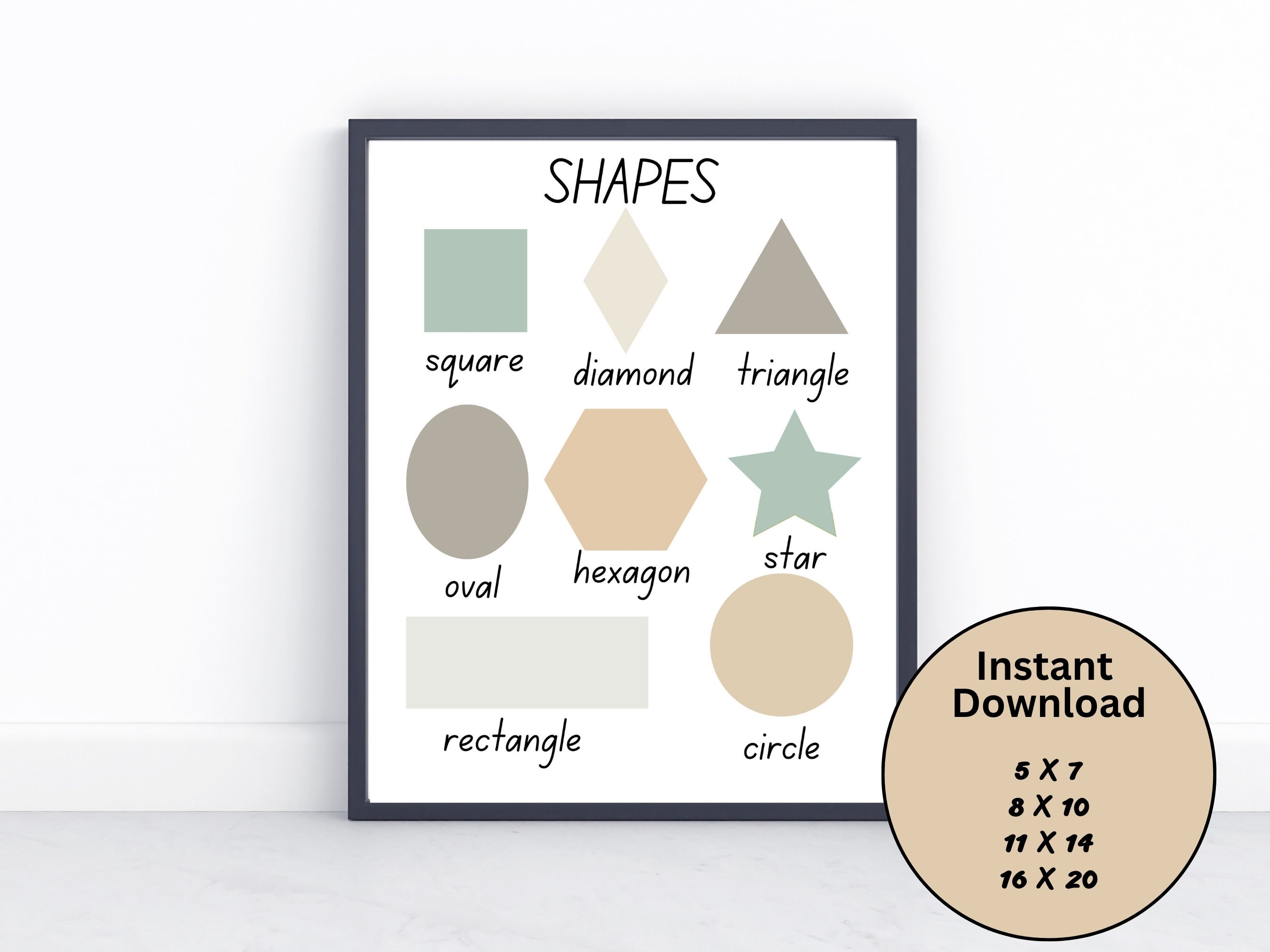Shapes Poster Educational Wall Art - Etsy