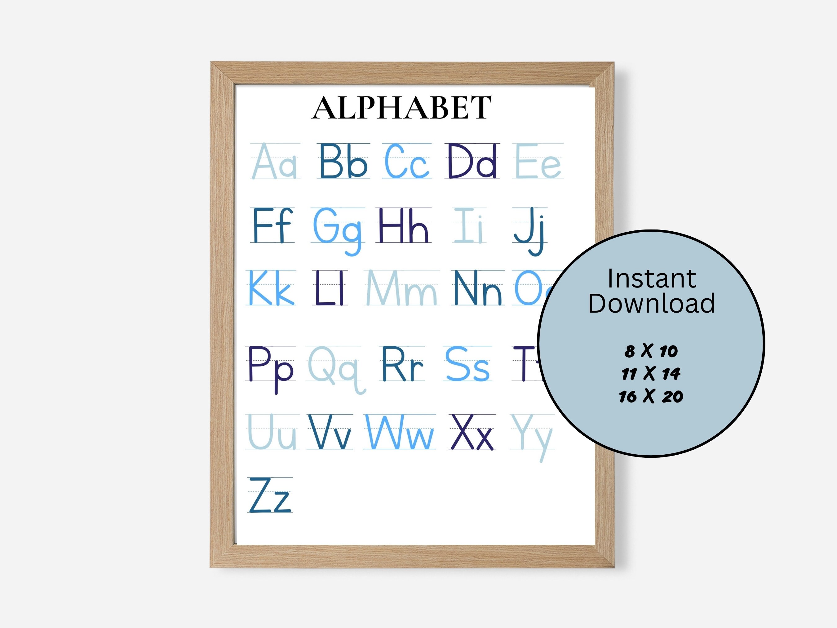 Educational Wall Art Printables Set | Alphabet, Numbers, Months, Days ...