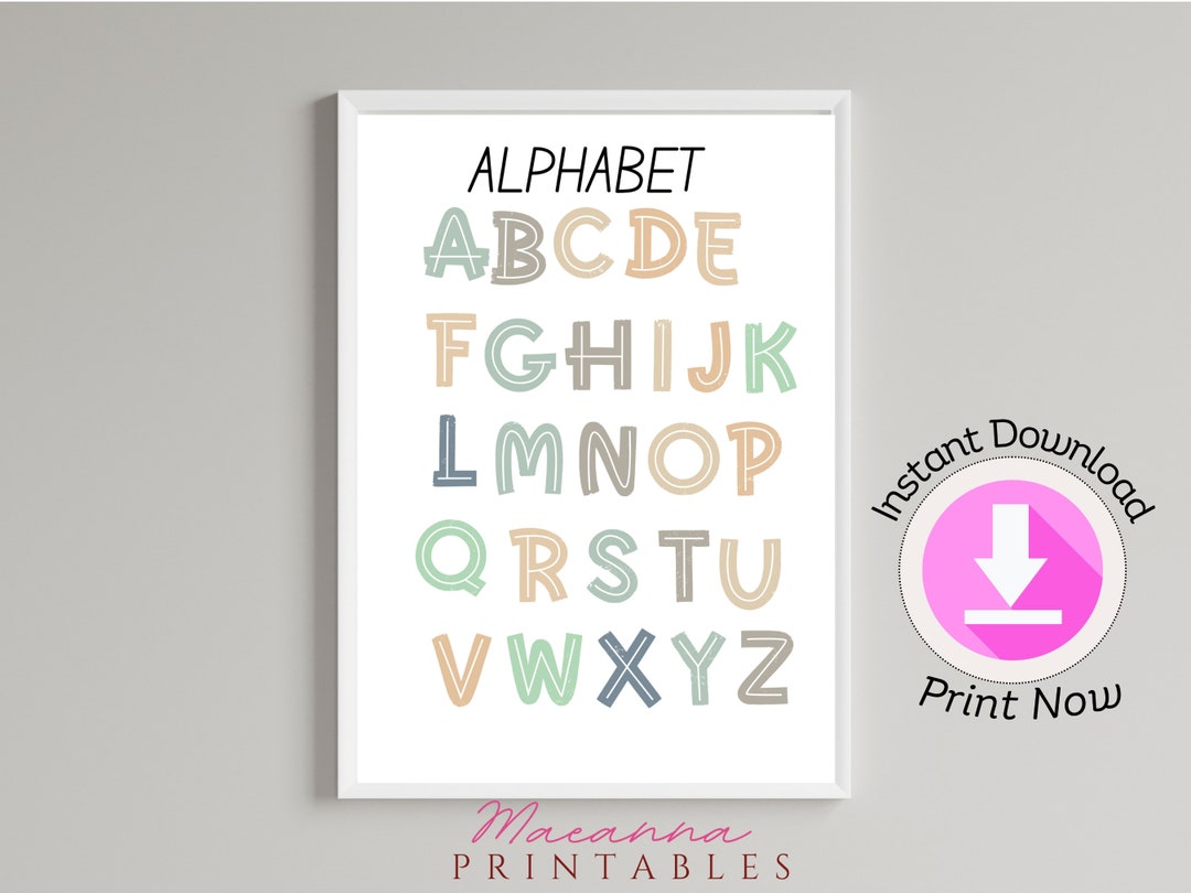 Abc Alphabet Educational Wall Art Print - Etsy