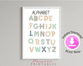 Alphabet Abc Poster, ABC Alphabet Wall Hanging , Educational Chart ...