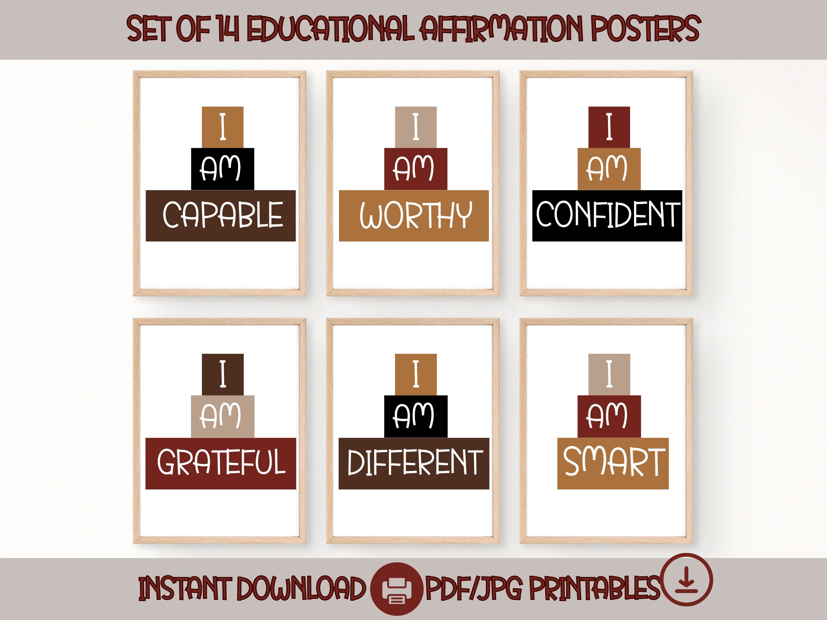 Positive Affirmation Posters for Kids Set of 14 Educational - Etsy