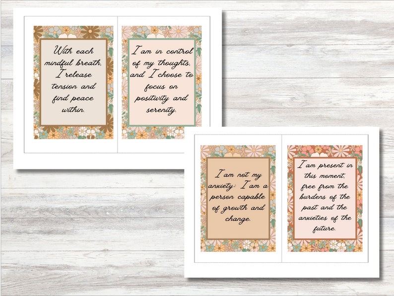 Printable Anxiety Affirmation Cards/calming Positive Affirmations for ...
