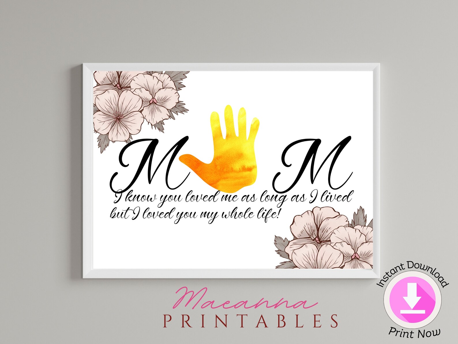 Handprint Keepsake Gifts for Mom and DIY Printable Poem for Mothers Day ...
