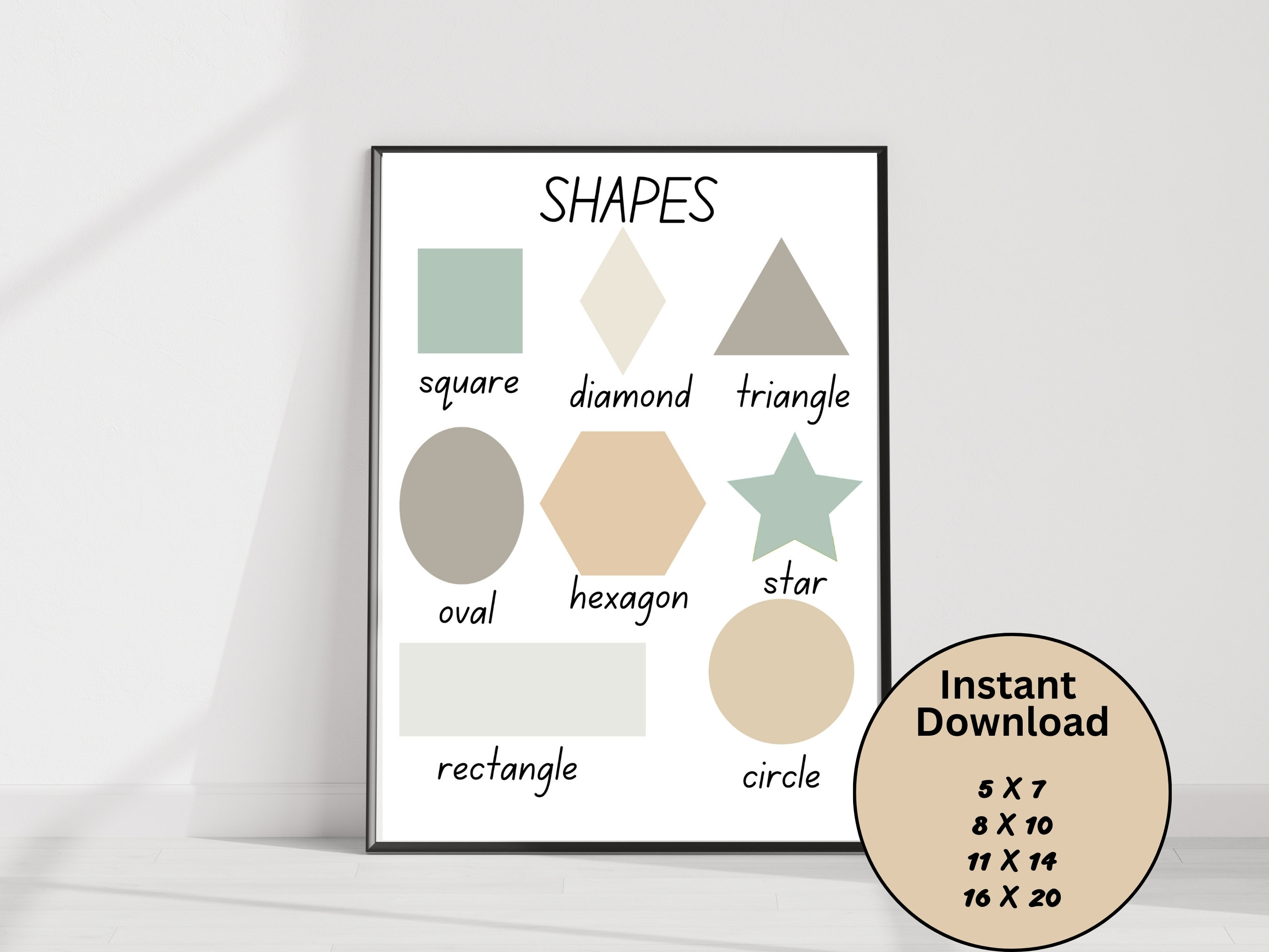 Shapes Poster Educational Wall Art - Etsy