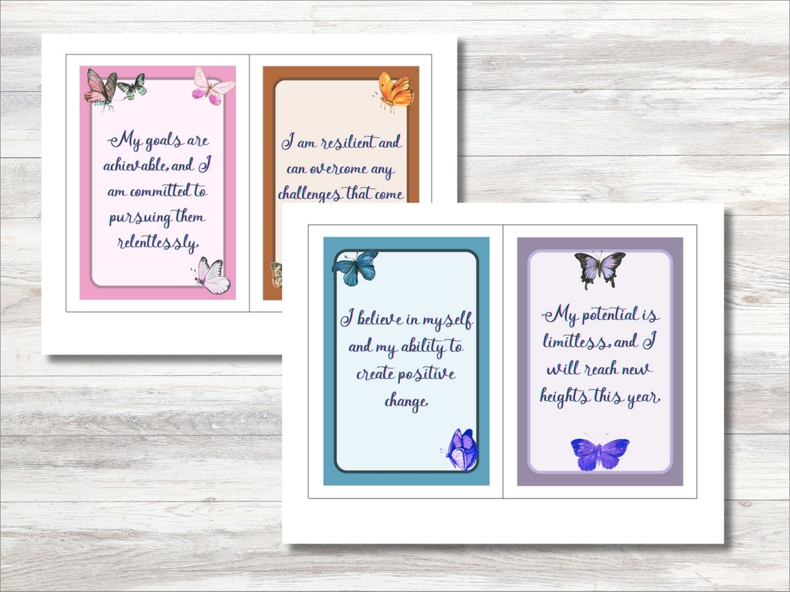 2024 New Year New Your Affirmation Cards| Positive Quotes | Digital ...