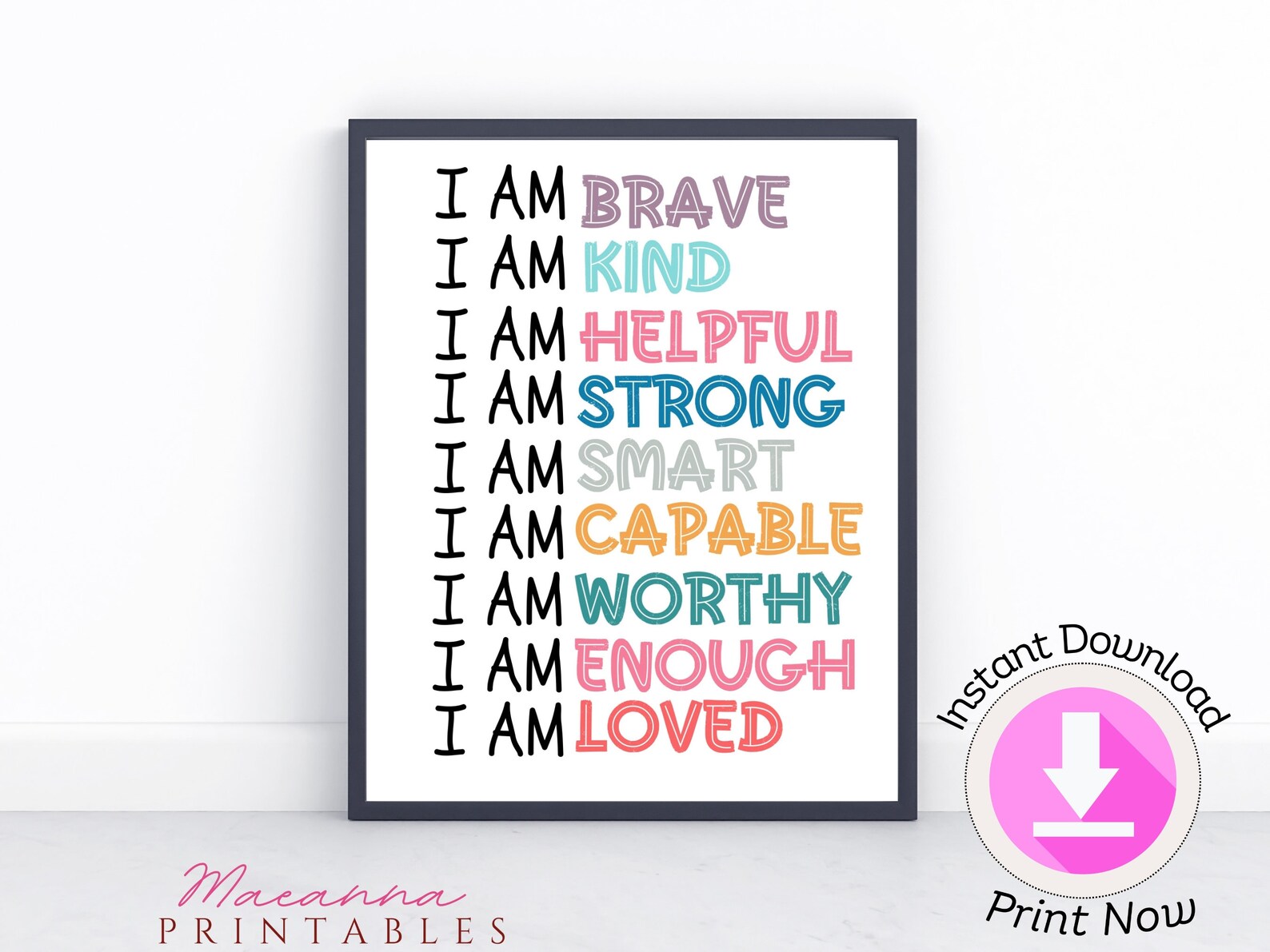 Positive Affirmation Printable for Kids-inspirational Wall Art - Etsy