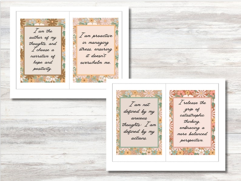 Printable Anxiety Affirmation Cards/calming Positive Affirmations for ...