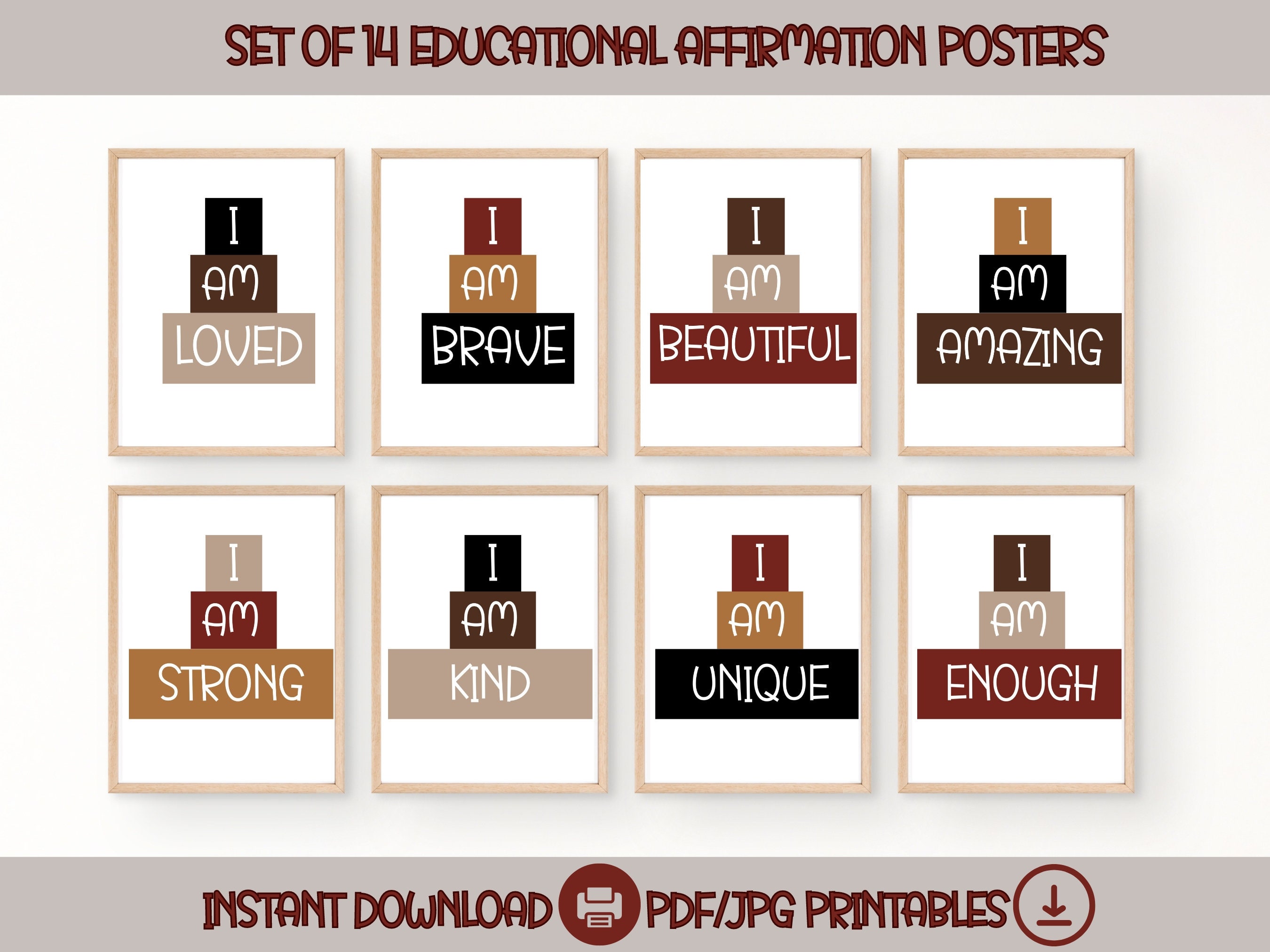 Positive Affirmation Posters for Kids Set of 14 Educational - Etsy