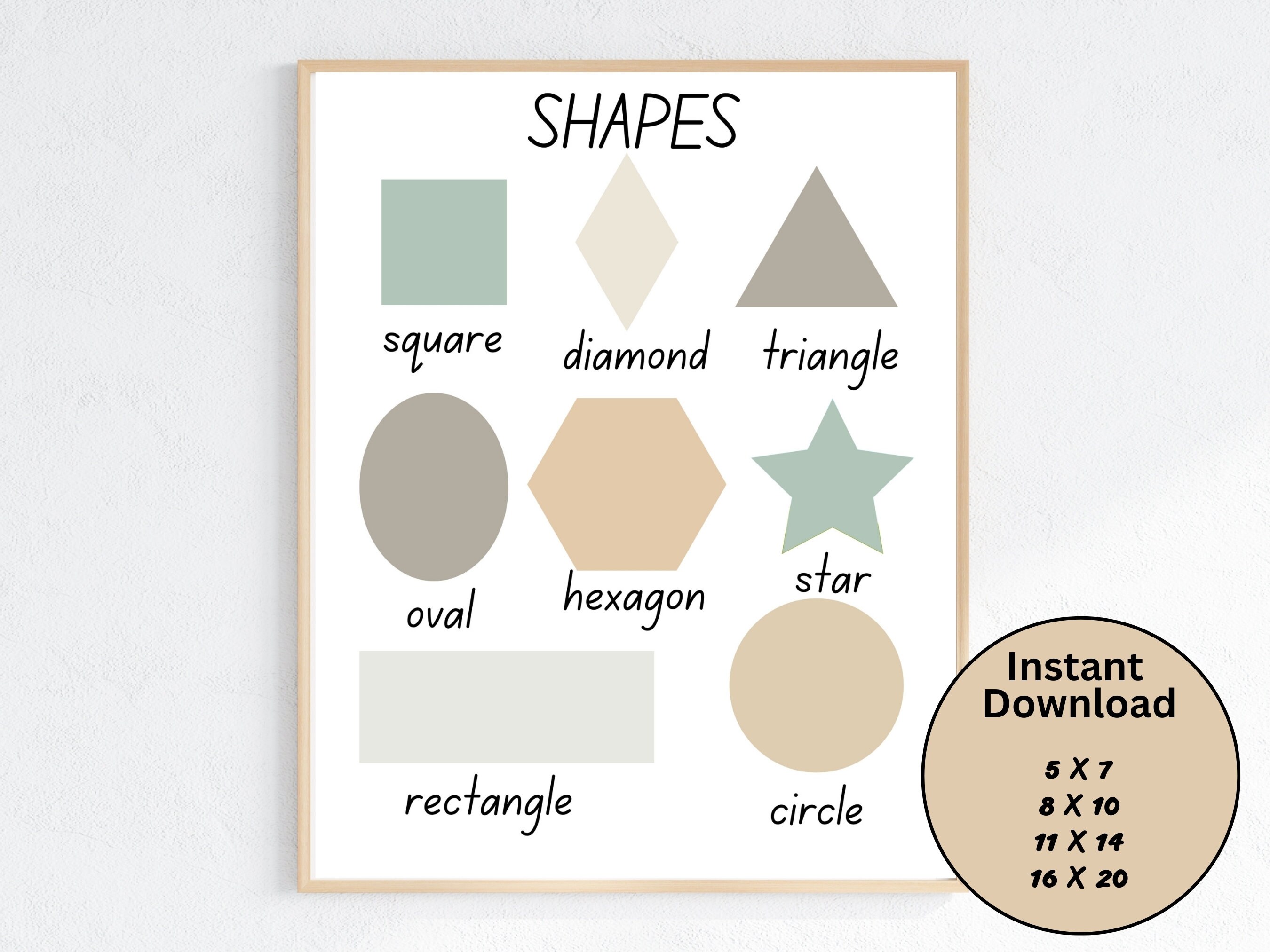 Shapes Poster Educational Wall Art - Etsy