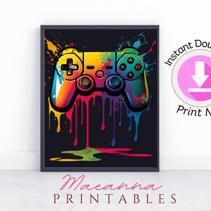 Gaming Printable Wall Art Set of 5 for Boys' Room/gameroom/digital ...