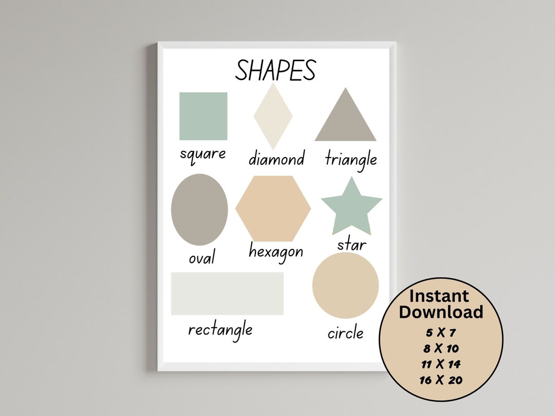 Shapes Poster Educational Wall Art - Etsy