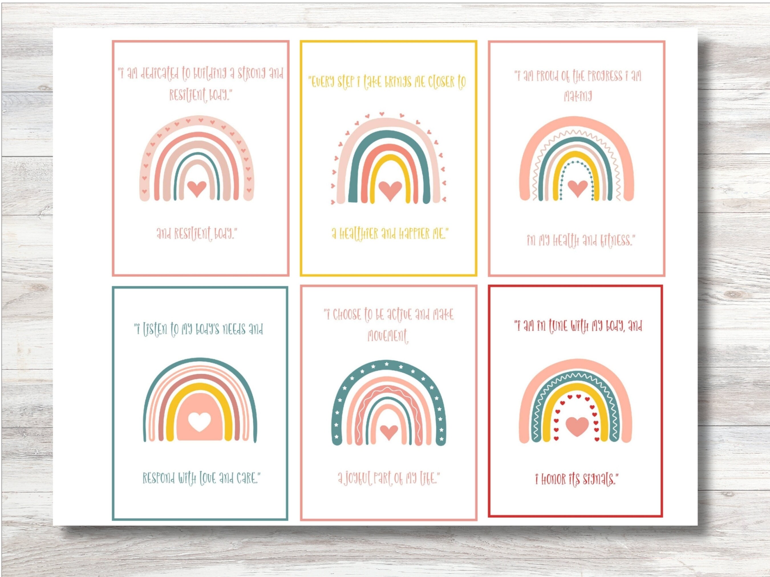 Set of 50 Teen Affirmation Cards Fitness Inspiration Printable Card ...
