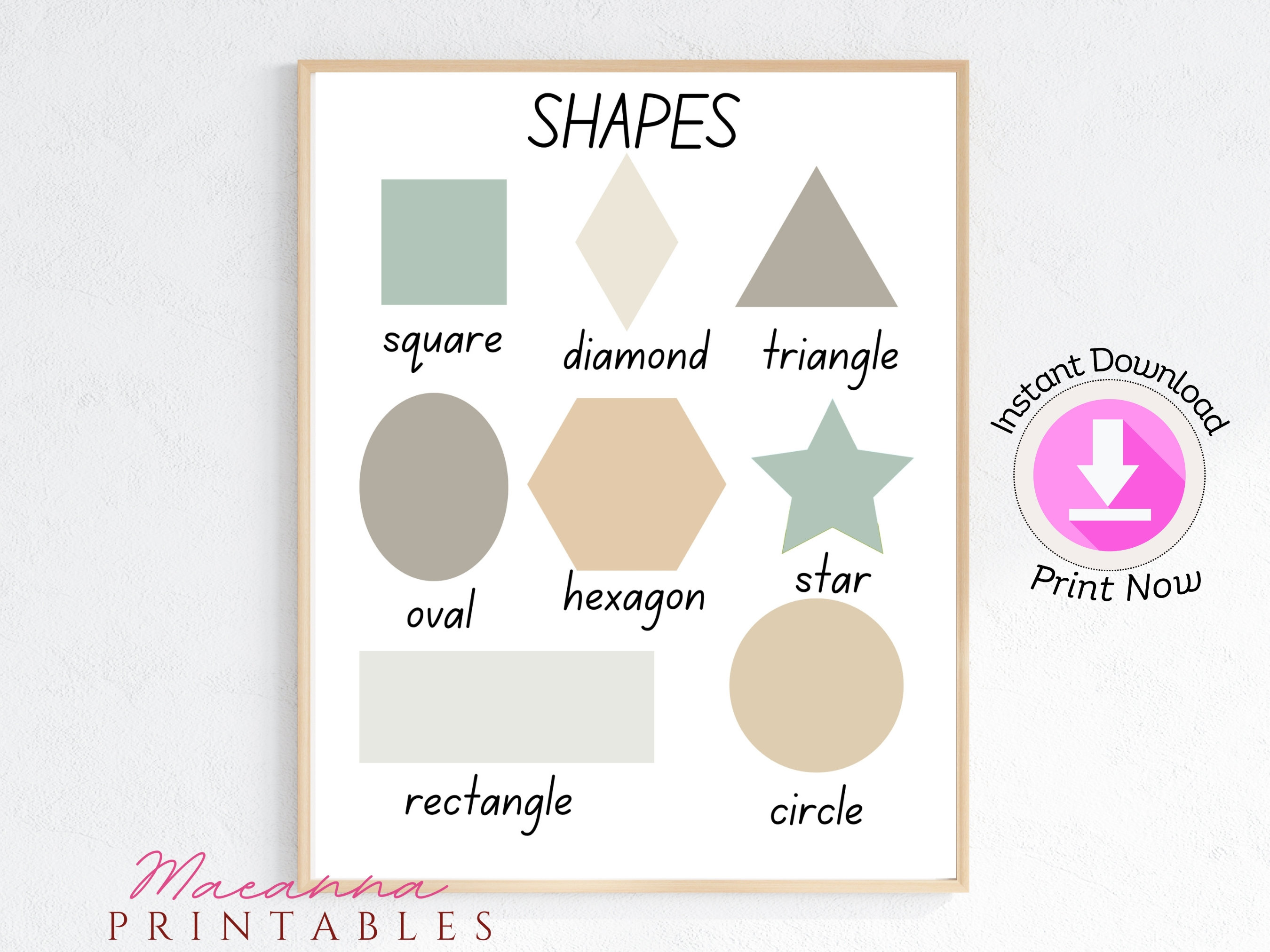 Shapes Poster Educational Wall Art - Etsy