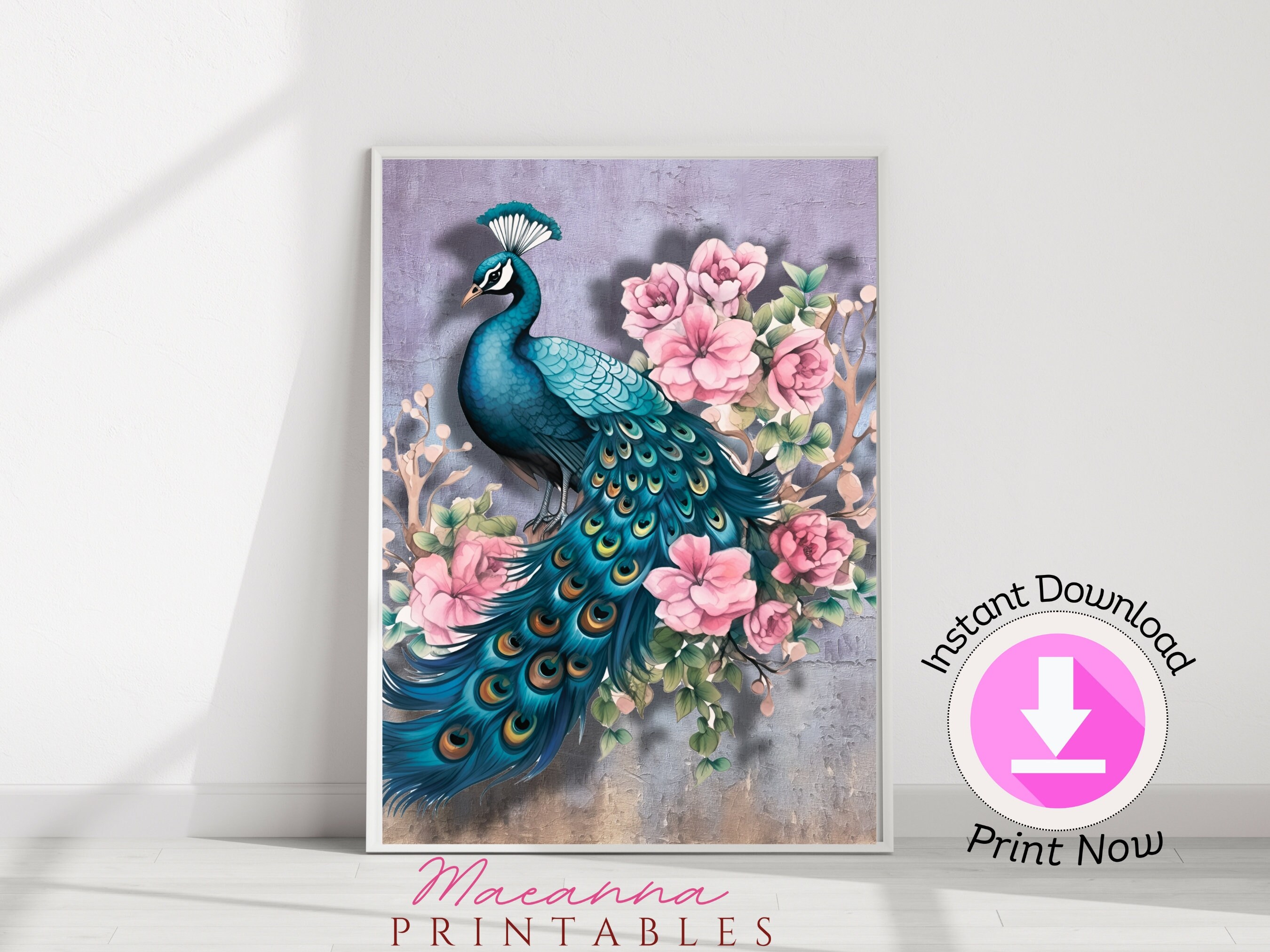 Bird Art Prints | Peacock Art Print | Peacock Poster Set of 4 ...