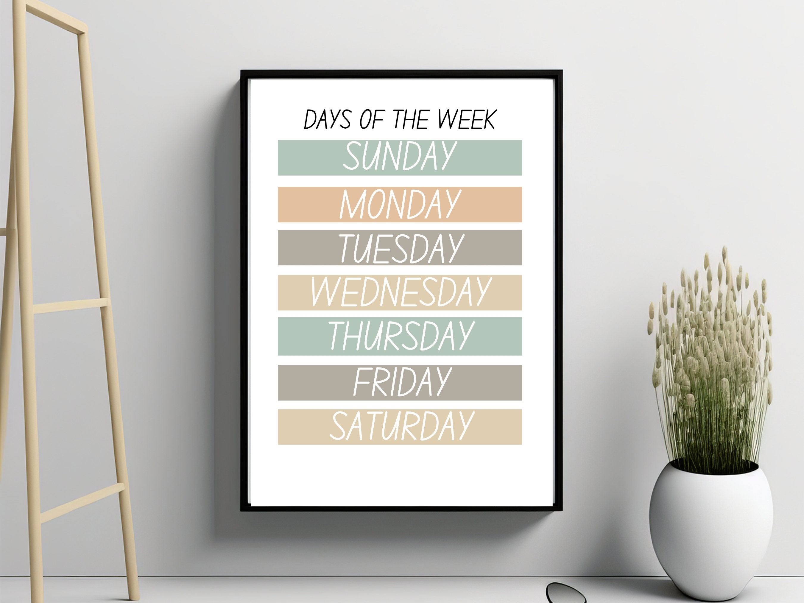 Days of the Week Printable Educational Poster-for Classroom, Homeschool ...