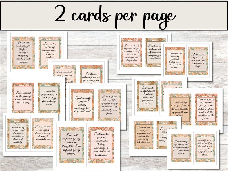 Printable Anxiety Affirmation Cards/calming Positive Affirmations for ...