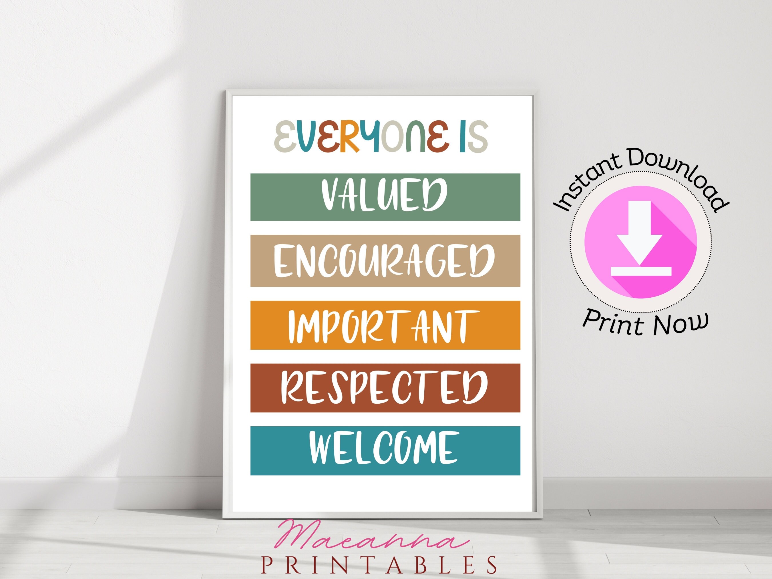 Everyone is Welcome Classroom Decor Poster-instant Download - Etsy
