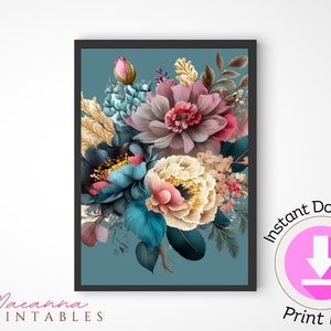August Flowers Month Watercolor Printables-set of 6 Wall Art Prints - Etsy