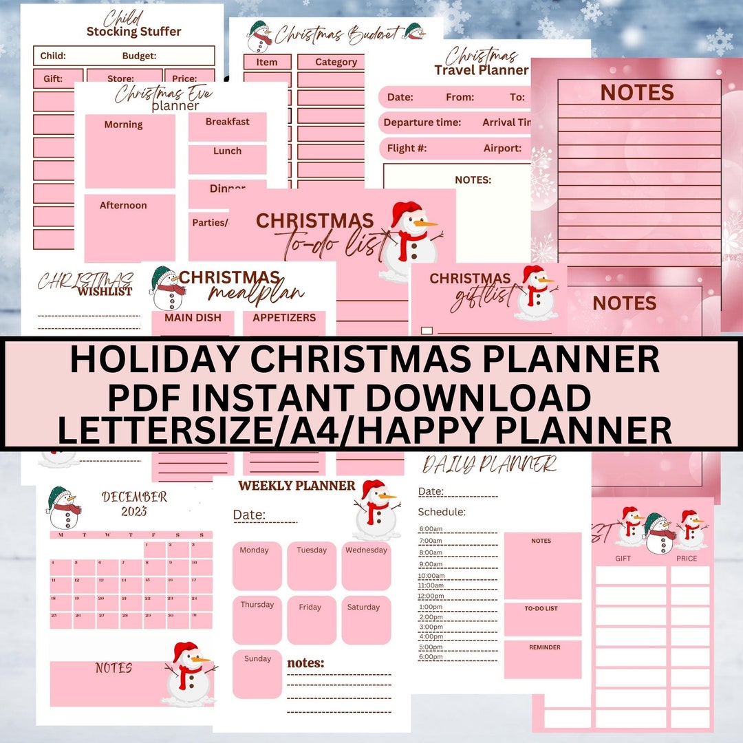 Printable Christmas Holiday Planner Bundle/holiday Planner Pdf16 Pages ...