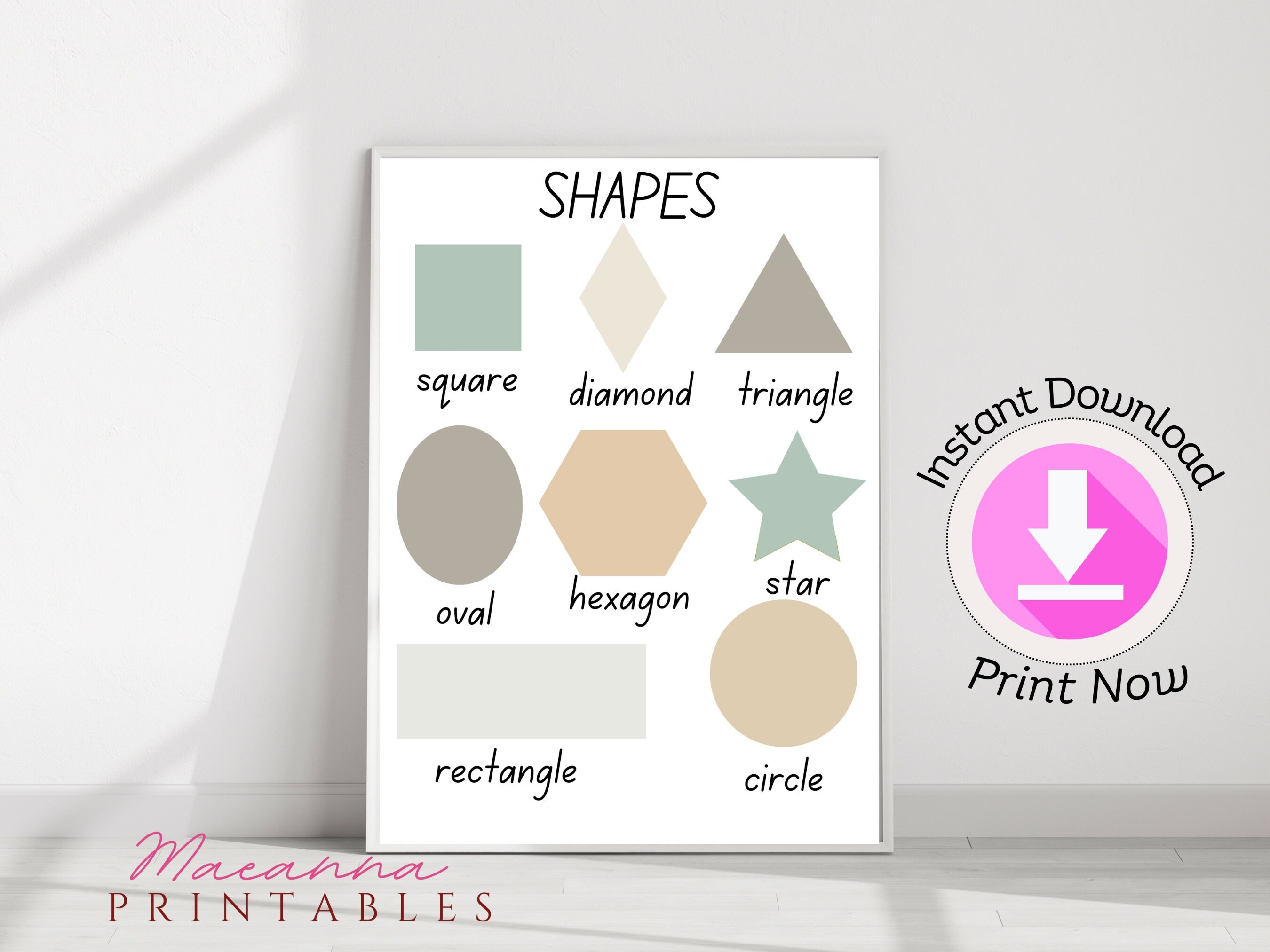 Shapes Poster Educational Wall Art - Etsy